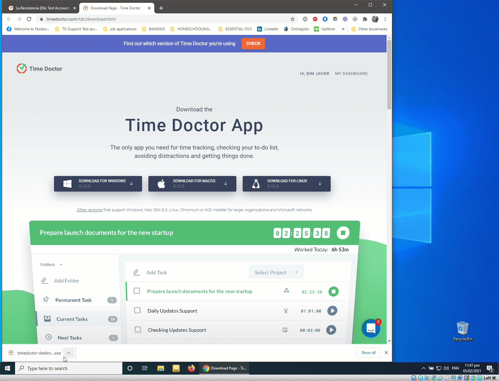 Installing Time Doctor on Windows
